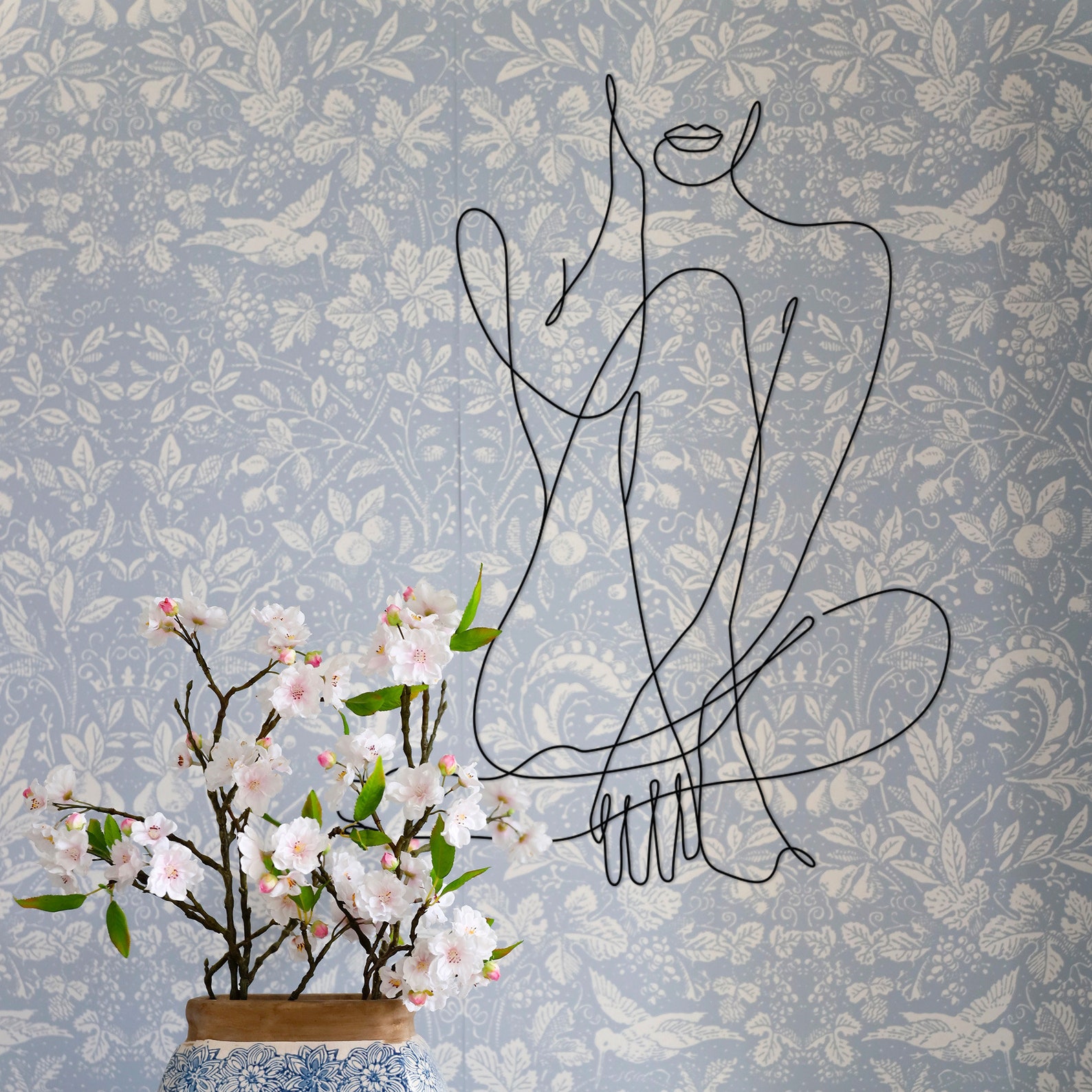 Woman Line Art, Single Line Female, Body Positive Wall Art, Minimalist ...