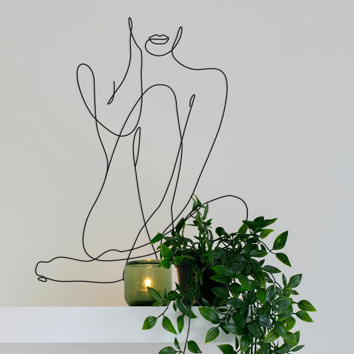 Woman Line Art Single Line Female Body Positive Wall Art - Etsy