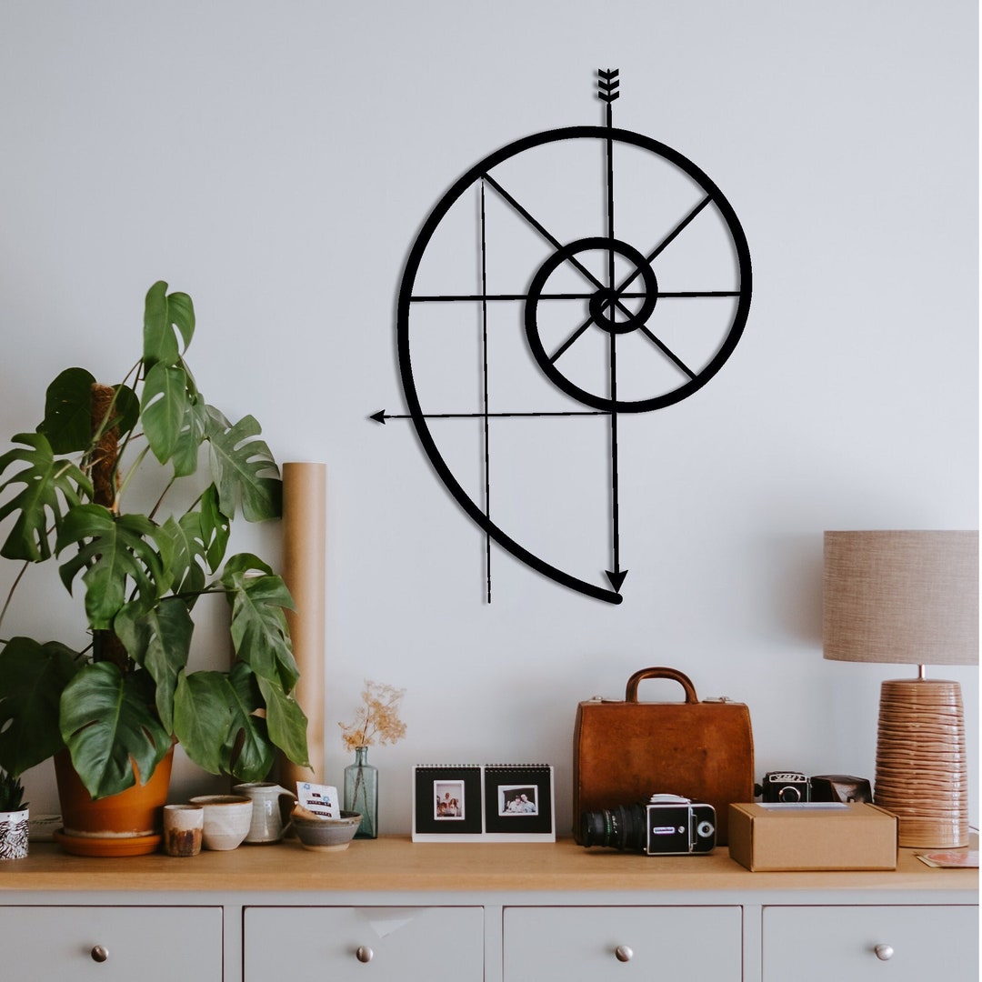 Golden Ratio Fibonacci Sequence Metal Art, Golden Ratio Metal Art, Mathematical Wall Decor ...