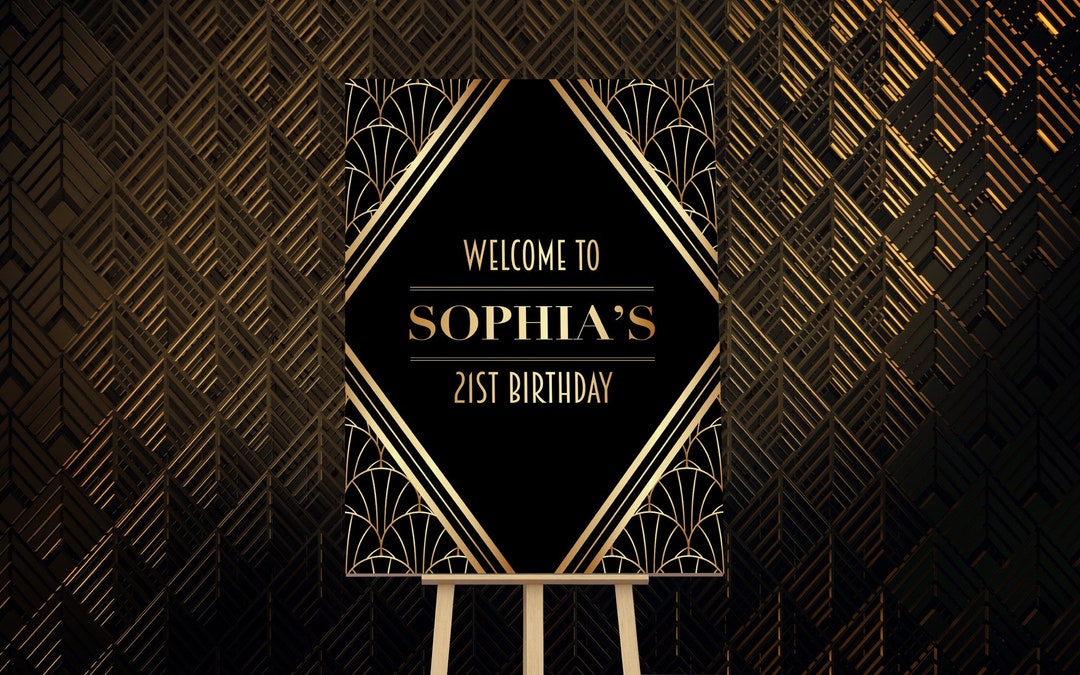 1920s Great Gatsby I Printed Great Gatsby Welcome Sign I 1920s Party ...