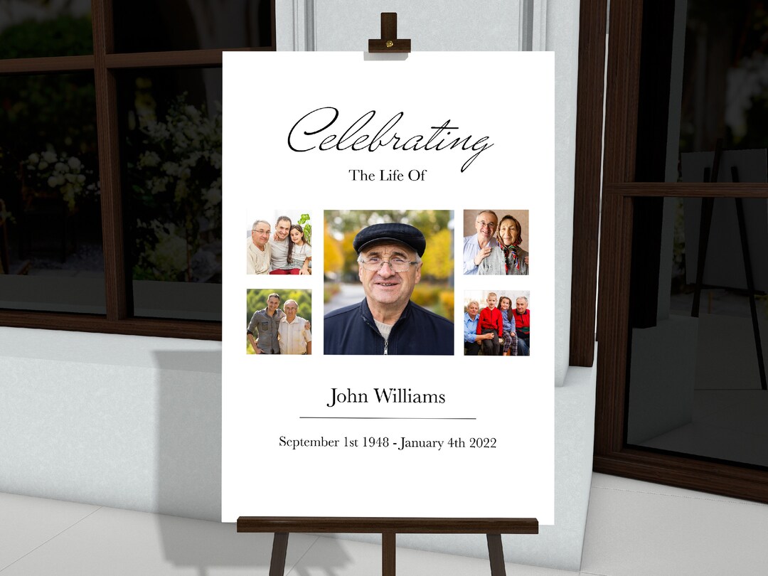 Personalised Memorial Board I Funeral Welcome Sign I A1,A2,A3 I Foam ...