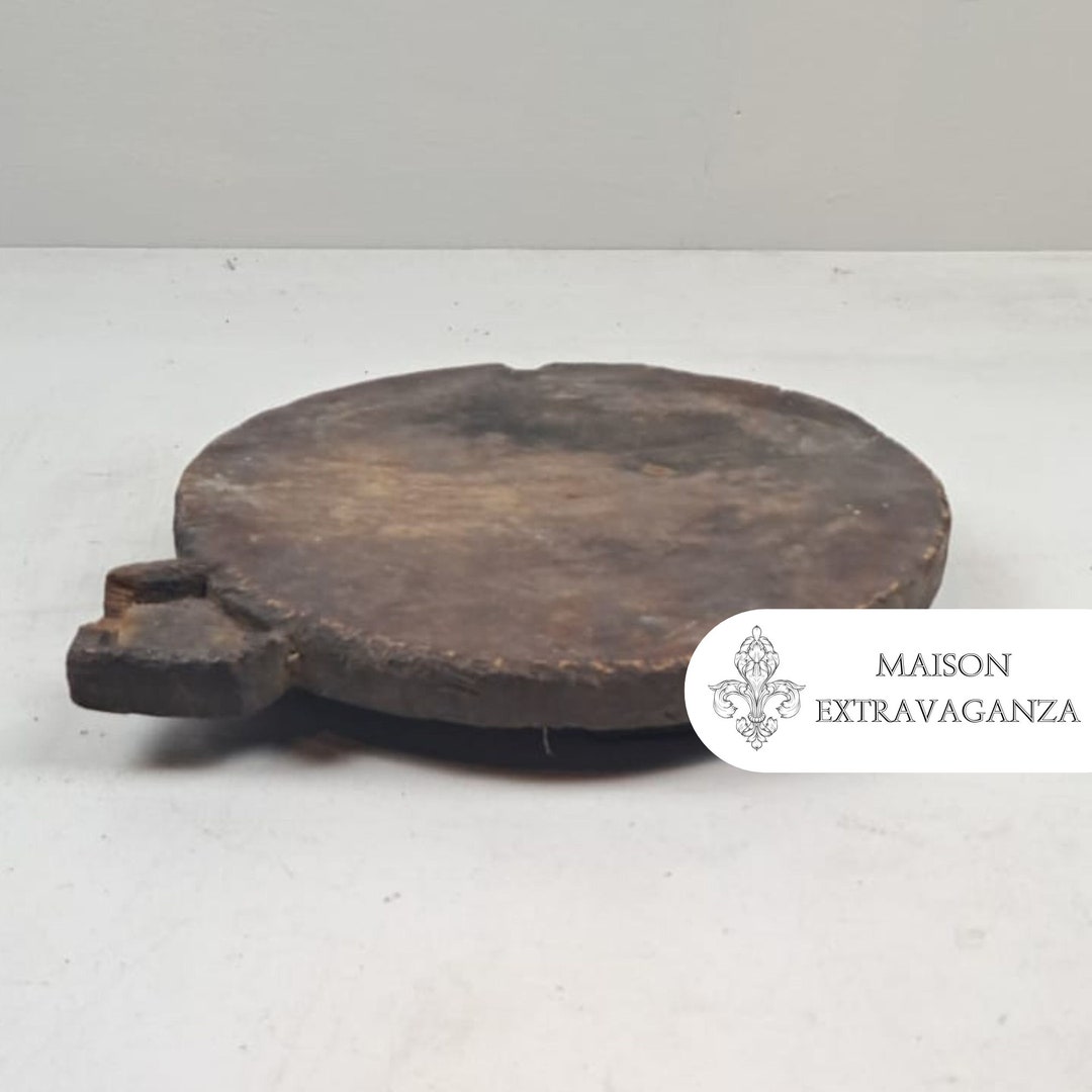 Vintage Wooden Chapati Board, Roti Board, Vintage Wooden Tray, Indian ...