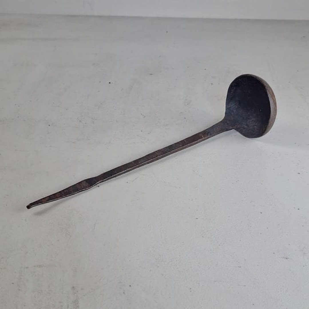 Antique Indian Metal Ladle, Indian Decor, Home Decor, Wooden Decor ...