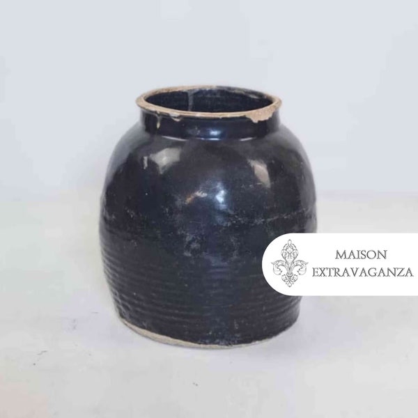 Vintage Clay Pot , Clay Vessel, Rustic and Primitive, Stone Pot With ...