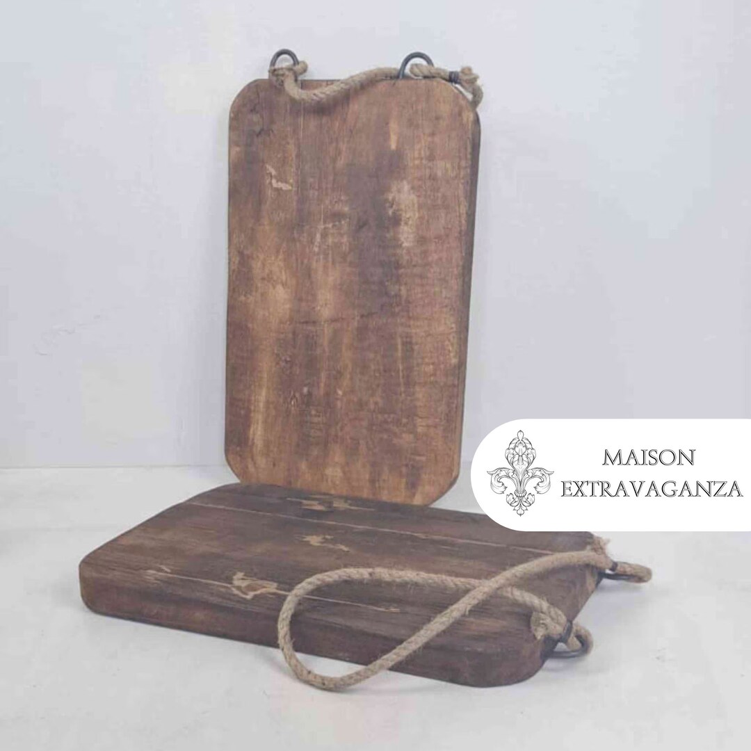 Vintage Dutch Meat Board With Rope, European Wooden Board, Vintage ...