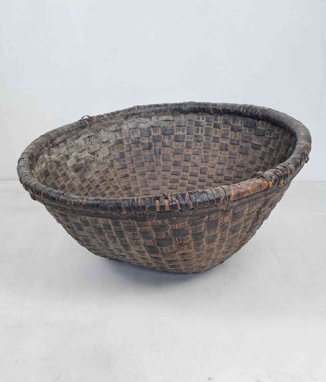 Antique Chinese Reed Grass Basket Early 1900s, Handcrafted, 48cm ...