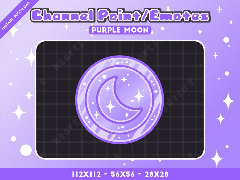 Twitch Purple Kawaii Moon Coin Channel - Etsy