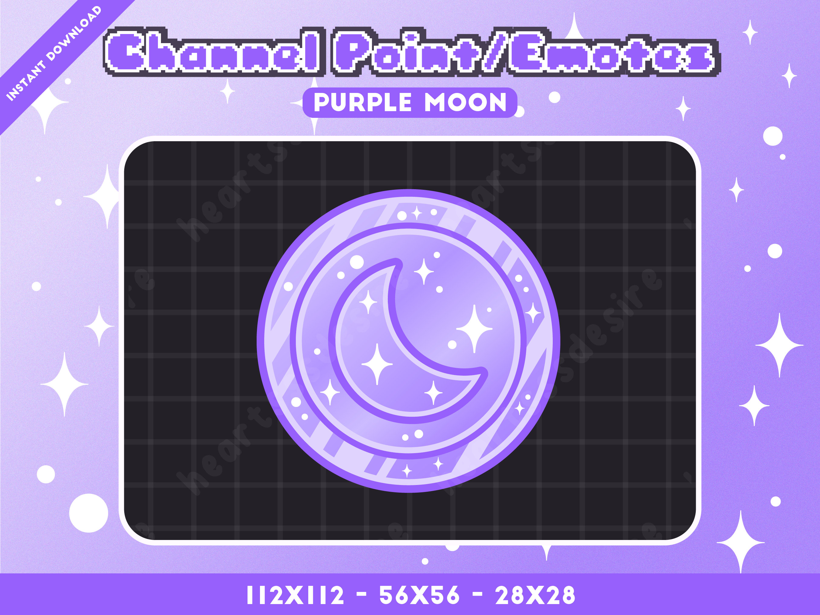 Twitch Purple Kawaii Moon Coin Channel - Etsy