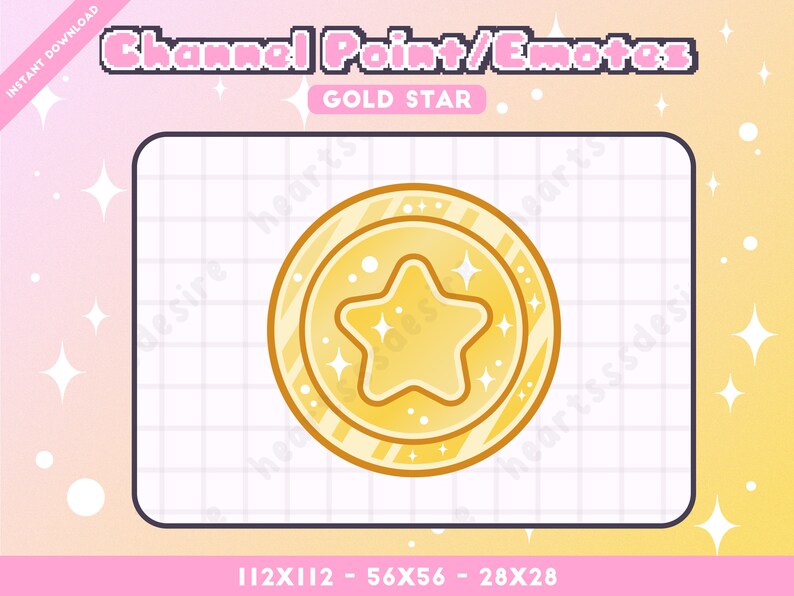 Twitch Gold Kawaii Star Coin Channel - Etsy Australia