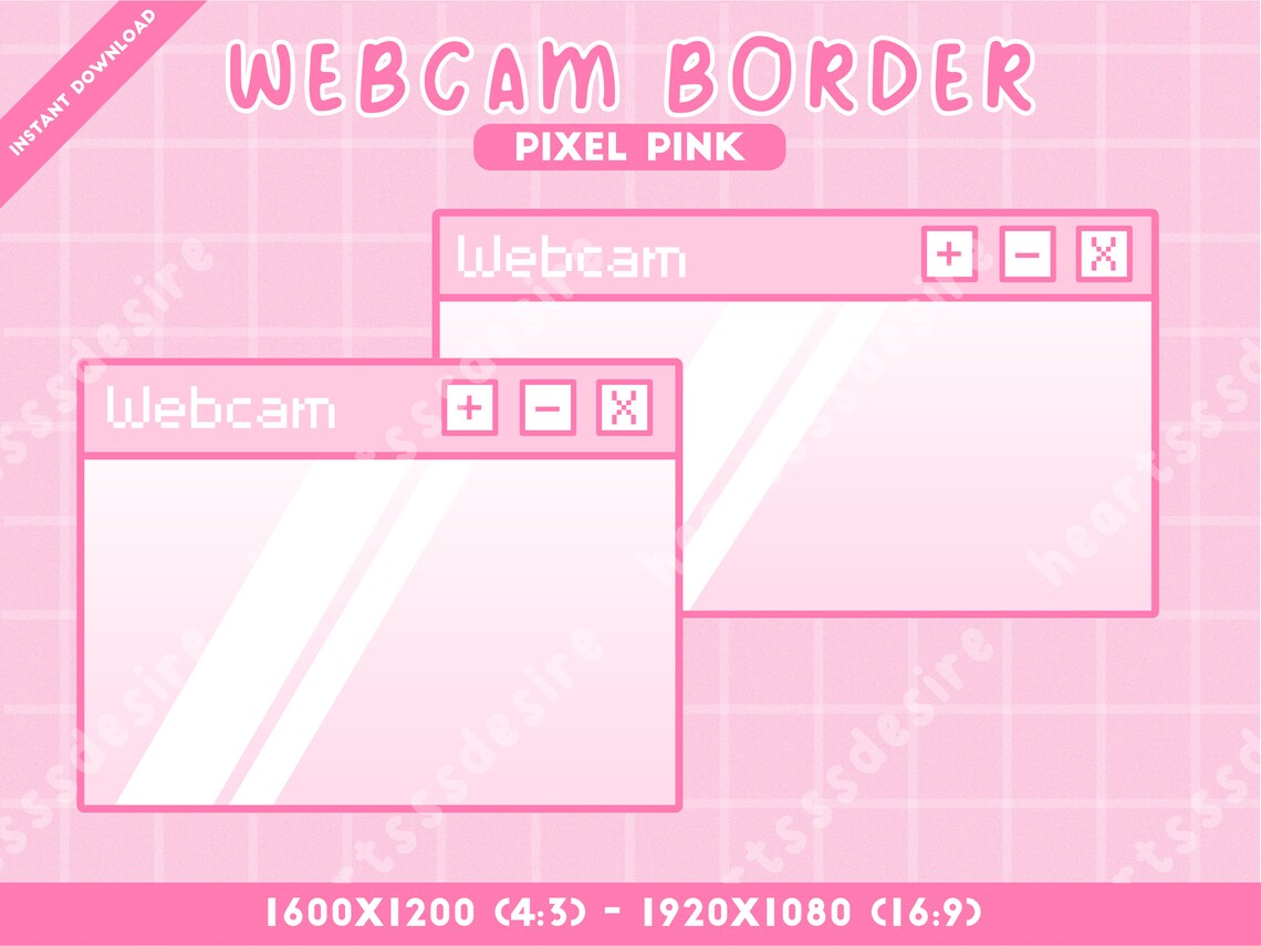 Twitch Webcam Borders Pixel Pink Kawaii 2 Webcam Borders for Twitch ...