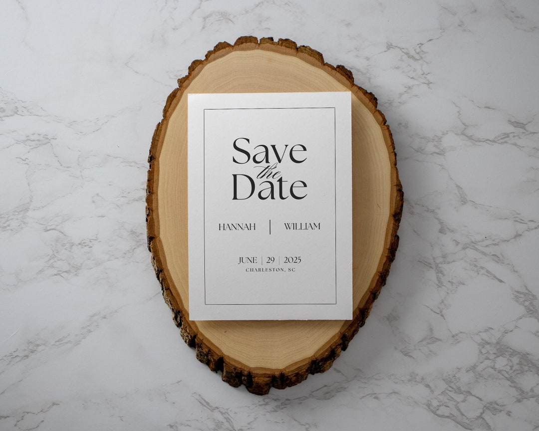 Minimal Save the Date Template 5x7 DIY Printable Card and Digital ...