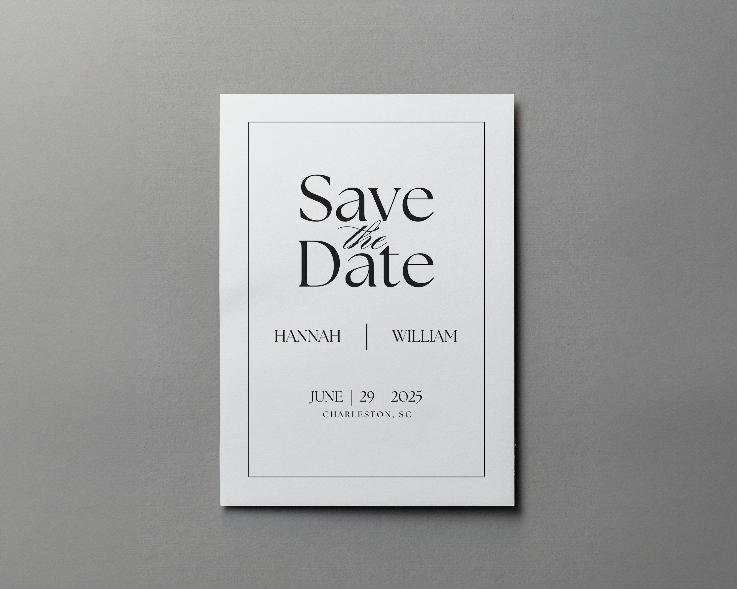 Minimal Save the Date Template 5x7 DIY Printable Card and Digital ...