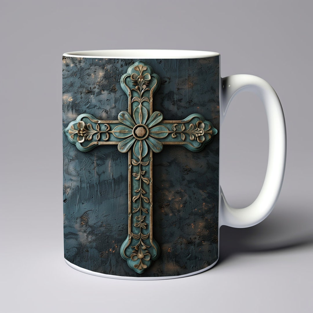 3D Christian Religious Cross Mug Wrap 11oz 15oz Mug Template Mug ...