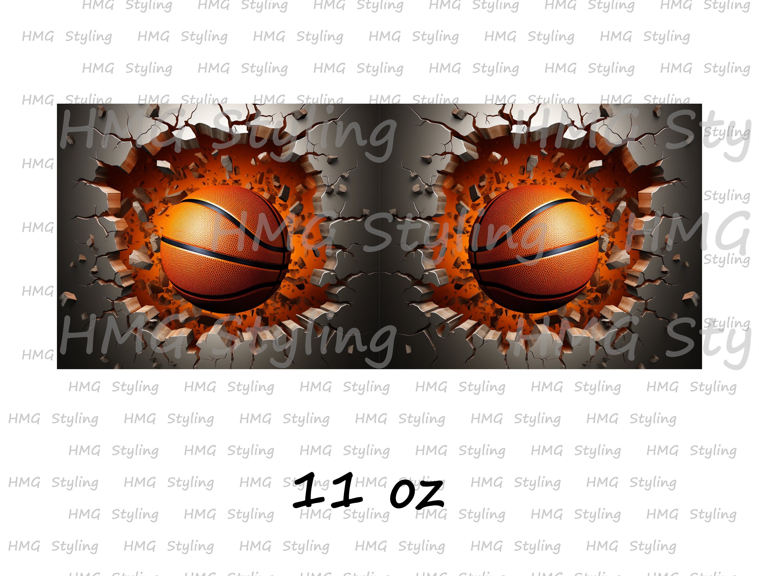 3D Basketball Ball Mug Wrap, 11 15 Oz Mug Template, 3D Basketball Hole ...