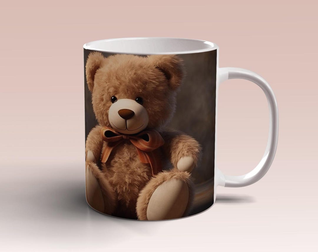 Teddy Bear Mug Wrap, 11oz 15oz Mug Template, Teddy Bear Mug Sublimation ...