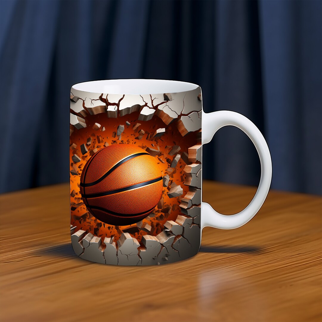 3D Basketball Ball Mug Wrap, 11 15 Oz Mug Template, 3D Basketball Hole ...