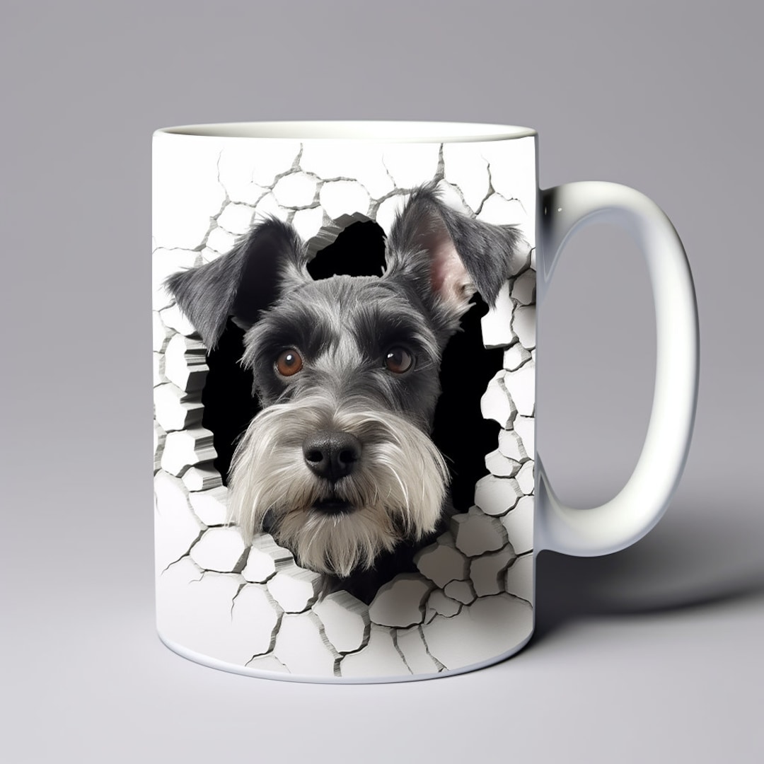 3D Miniature Schnauzer Mug Wrap 11oz 15oz Mug Template Dog Mug ...
