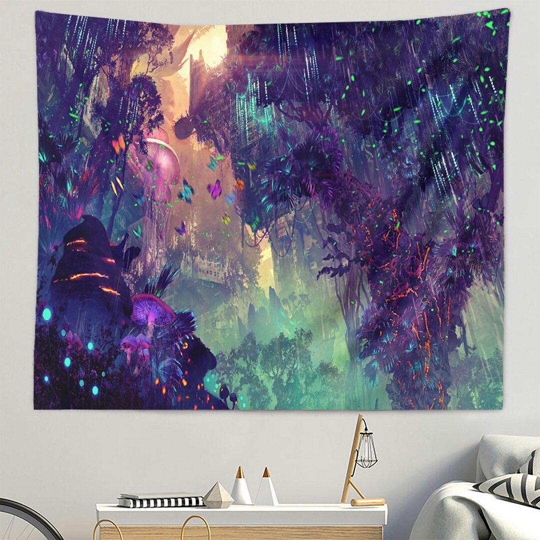 Fantasy City View Tapestry,cyberpunk Wall Hanging,aesthetic Tapestry ...