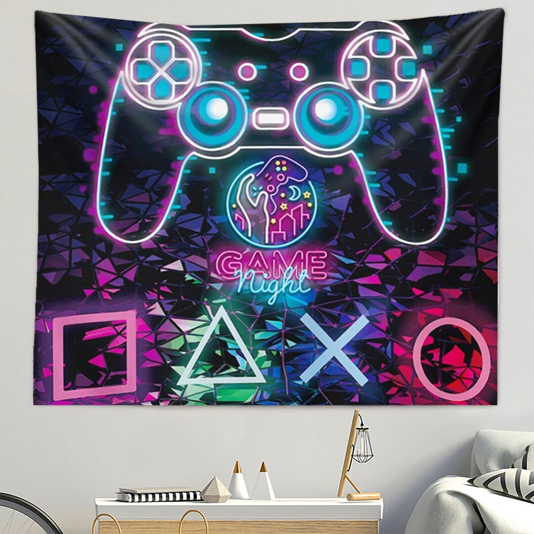 Game Tapestrycolorful Game Controller Tapestryhome Room - Etsy