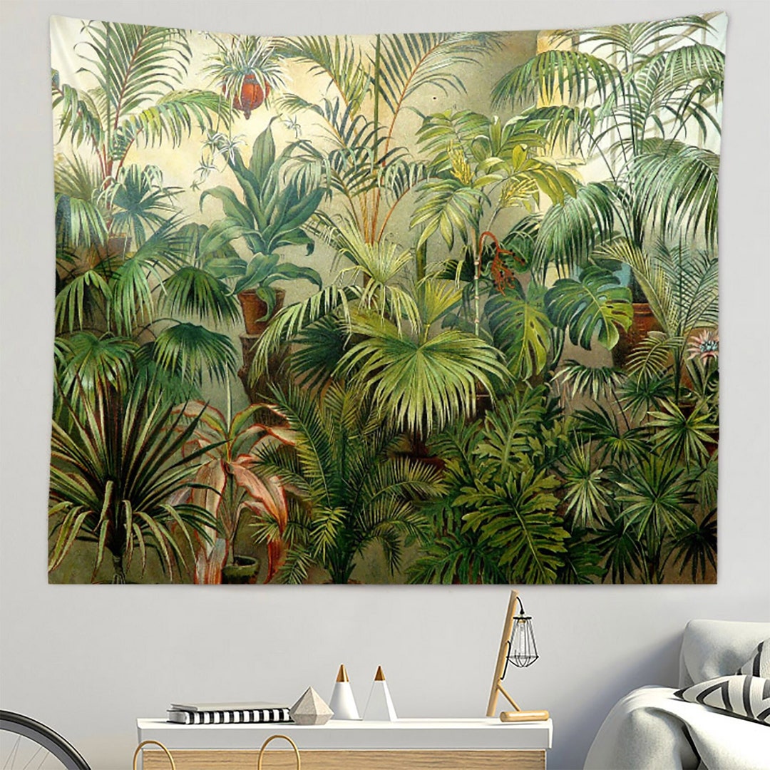 Tropical Rain Forest Tapestry,plants Tapestry,forest Landscape Hanging ...