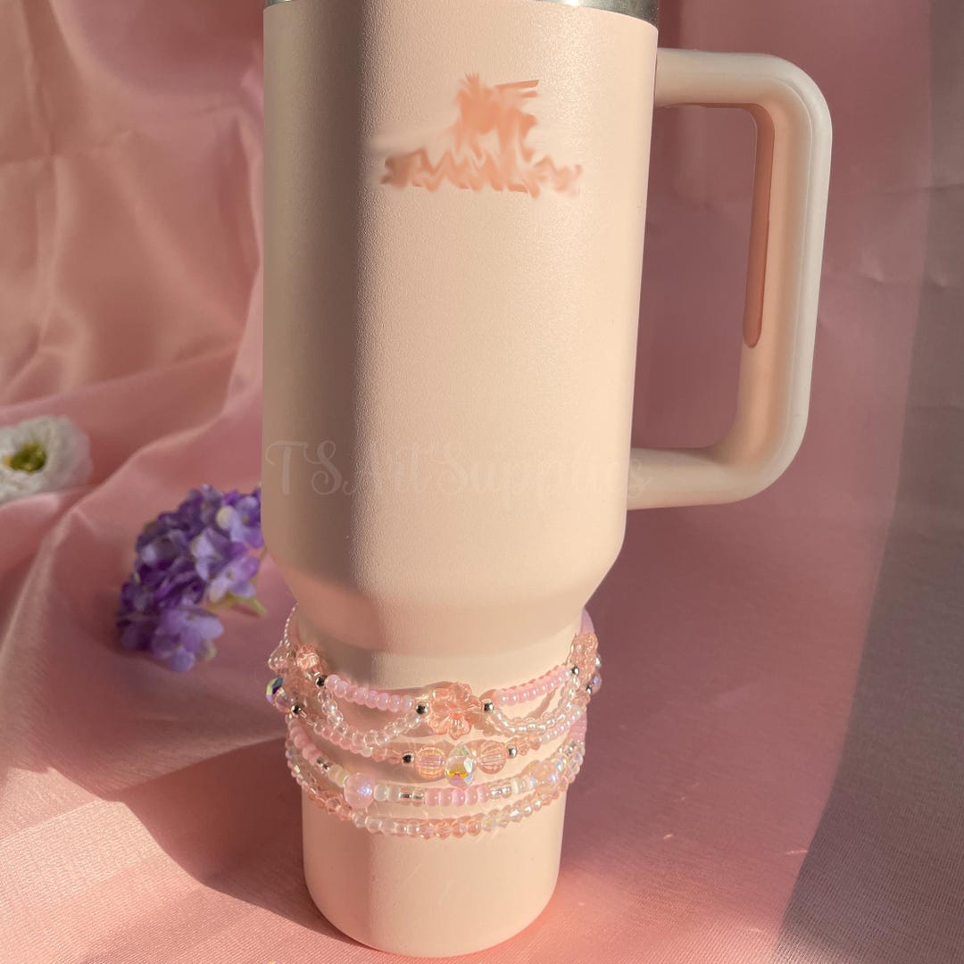 Pretty Sparkling Cherry Blossom Crystal Bead Tumbler Bracelets,tumbler ...
