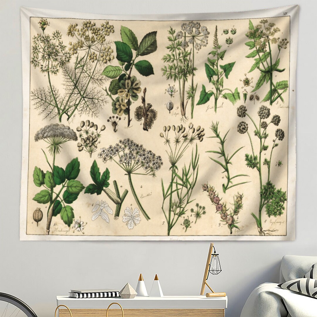 Tropical Leaves Tapestry,botanical Wall Art,botanical Print Art,leaf ...