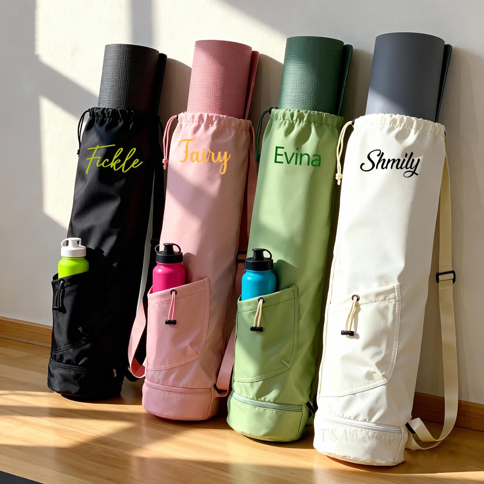 Personalised Yoga Mat Bags With Multi-functional Pockets,custom Name ...