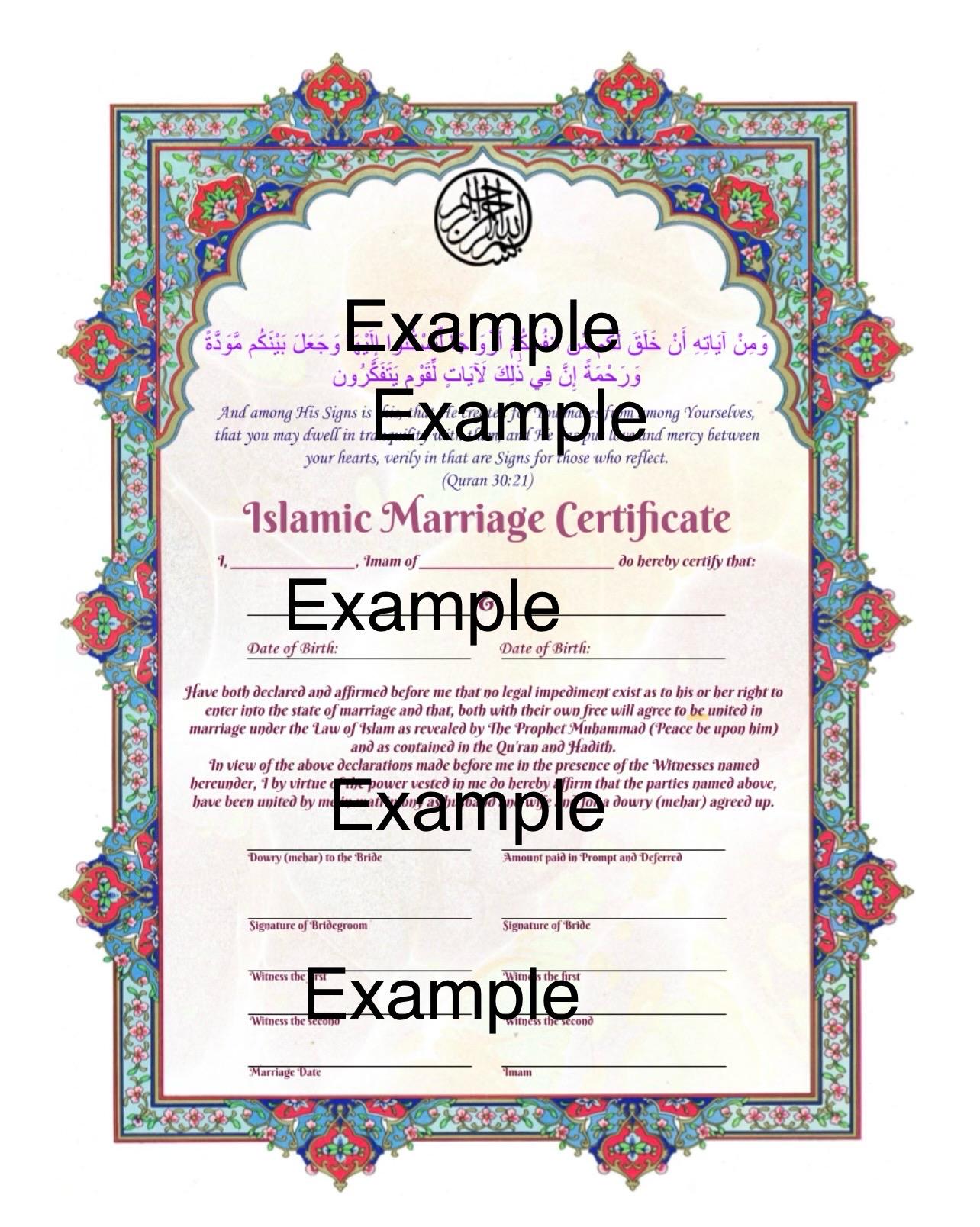 Muslim Marriage Contract / Nikah Contract. Stamp Your Love on Paper ...