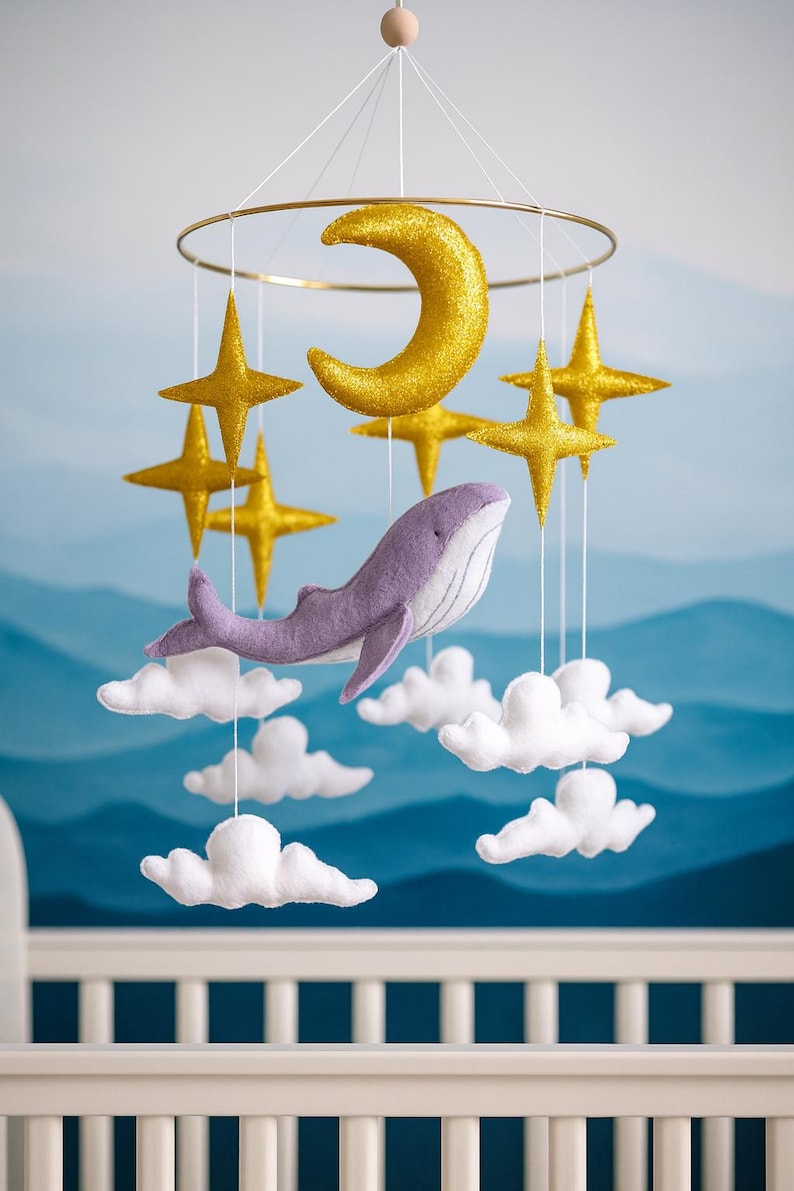 Under the Sea Mobile, Whale Mobile Nursery, Sea & Ocean Themed Baby ...