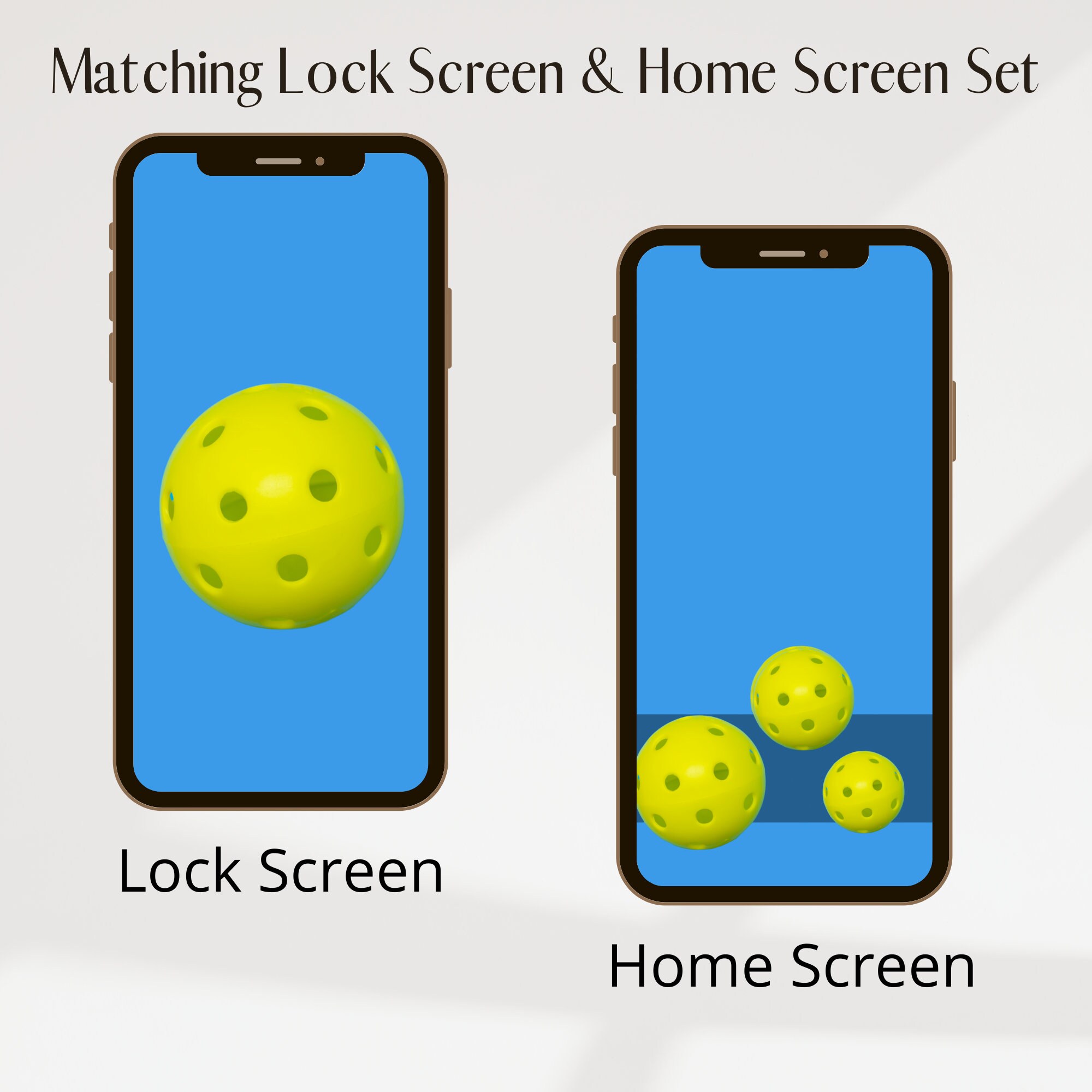 Pickleball Smart Phone Wallpaper Background Set Matching Lock Screen ...