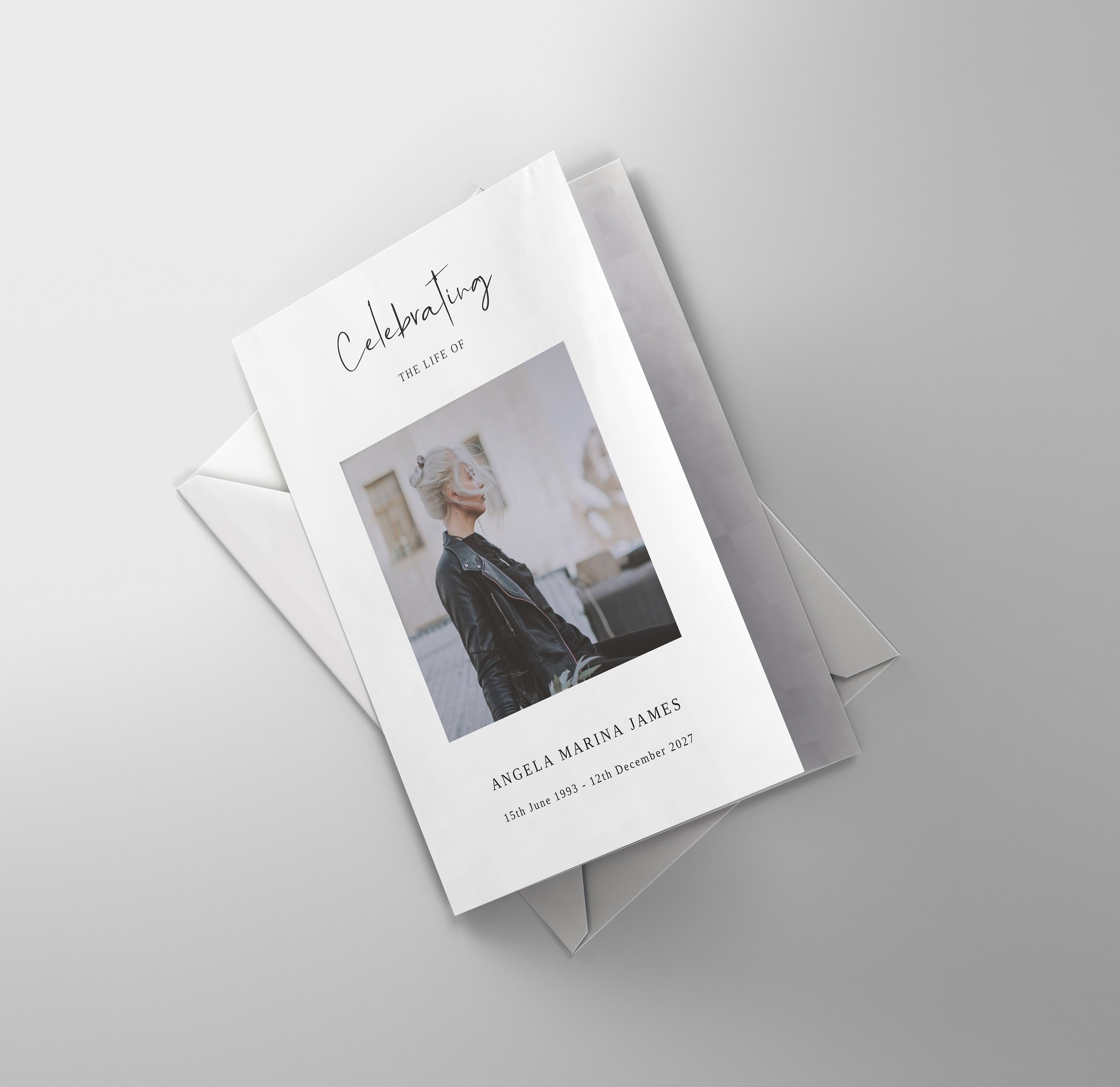 Contemporary Funeral Order of Service / Memorial Program Modern Funeral ...