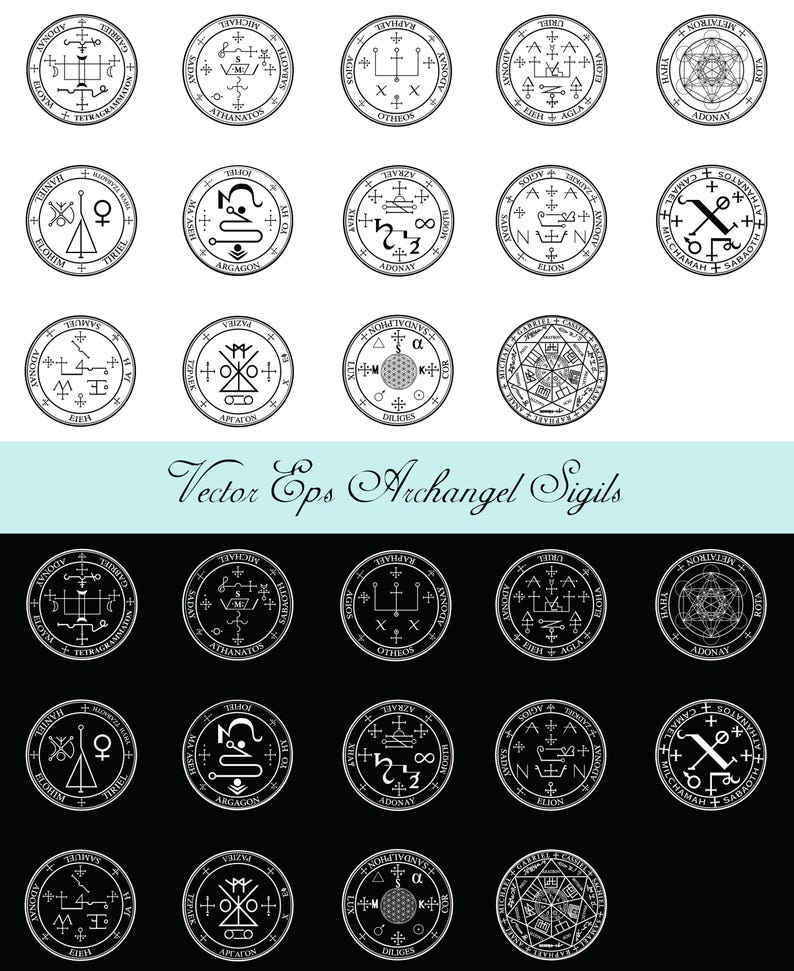 Archangel Sigils Vector Download EPS and SVG 14 Angelic Sigils Seals ...