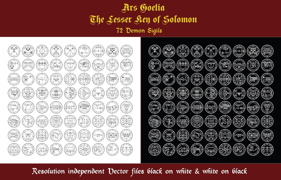 Vector Download EPS 72 Demon Sigils Seals Lesser Key of Solomon Grand ...