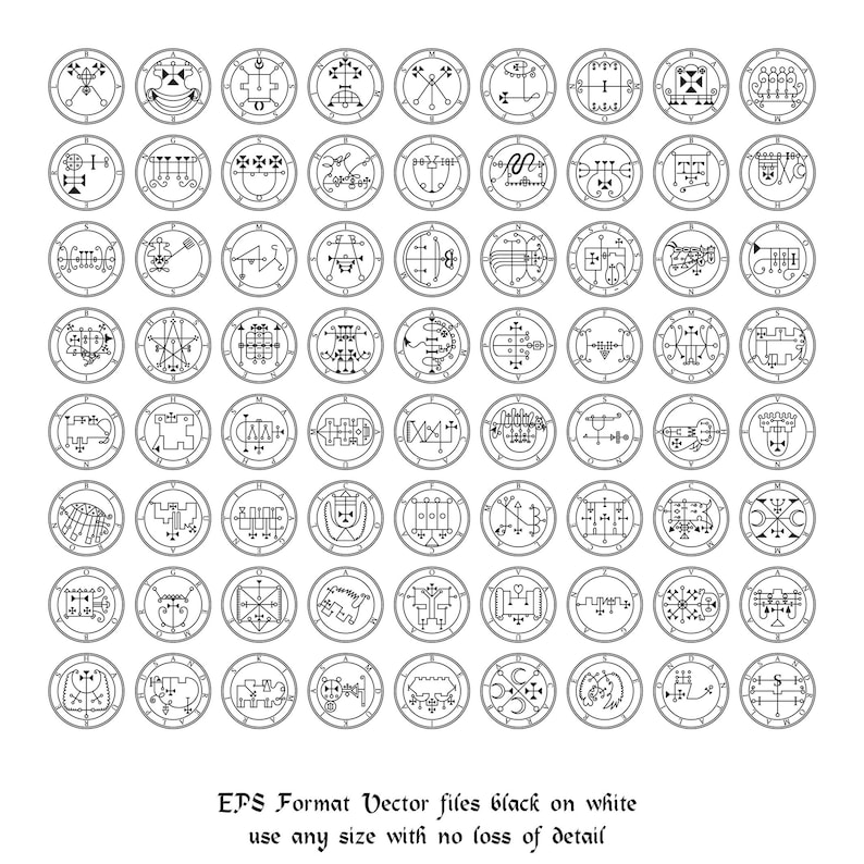 Vector Download EPS 72 Demon Sigils Seals Lesser Key of Solomon Grand ...