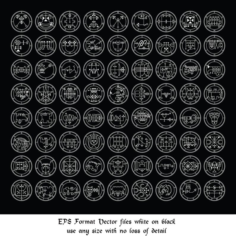 Vector Download EPS 72 Demon Sigils Seals Lesser Key of Solomon Grand ...