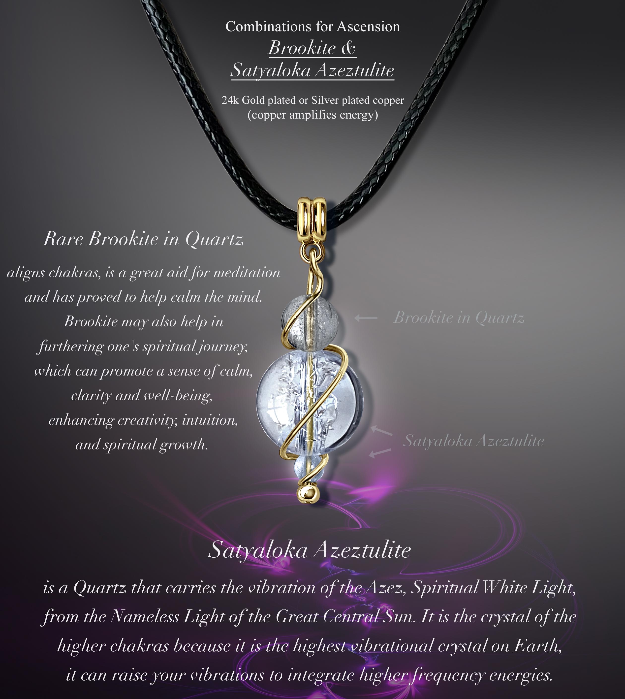 Rare Brookite Quartz Pendant, Himalayan Quartz from Satyaloka Monastery ...