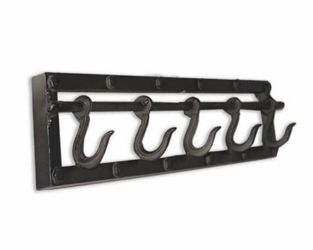 Industrial Iron Frame and 5 Meat Hook Rail - Etsy