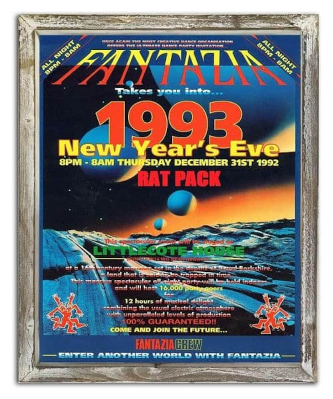Iconic Fantazia 1990's Rave 44cm X 34cm Wood Framed Metal - Etsy