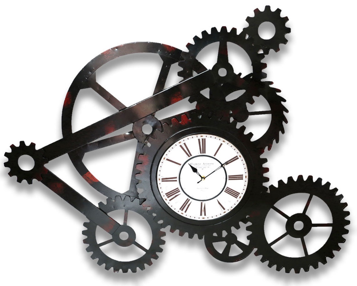106cm Industrial Metal Gear Wheel Clock - Etsy