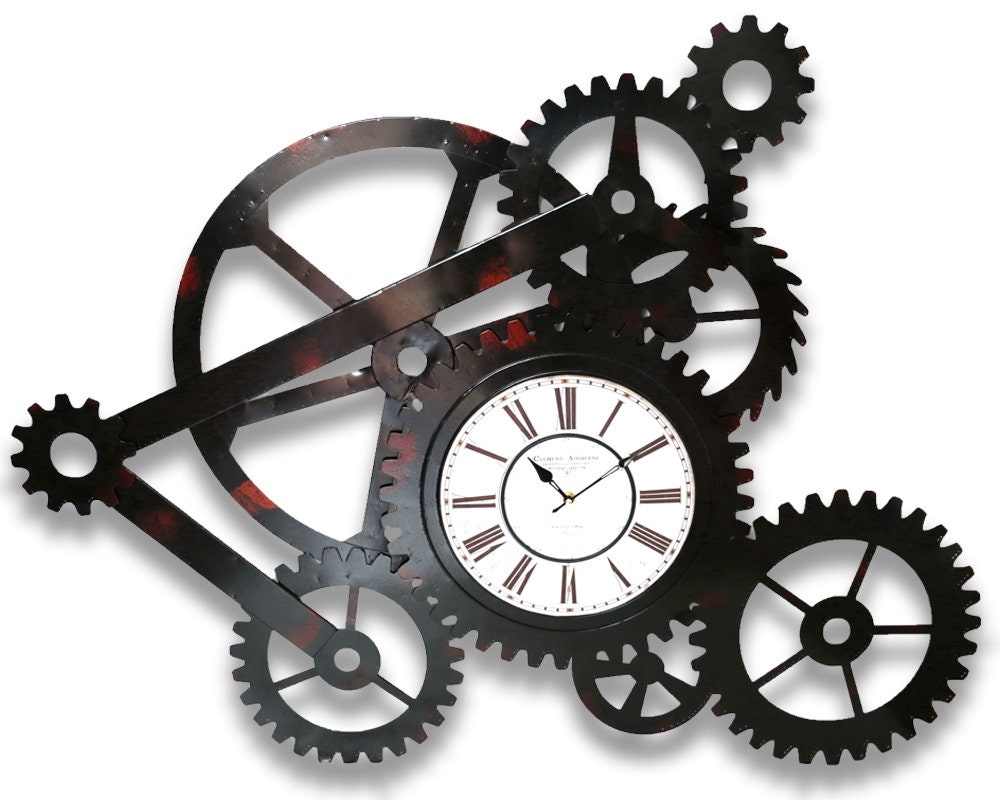 106cm Industrial Metal Gear Wheel Clock - Etsy