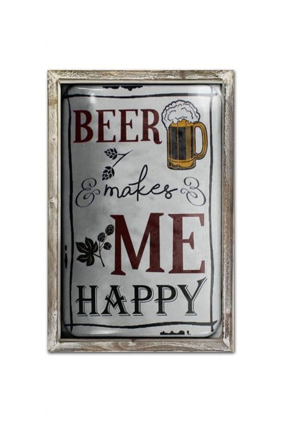 Beer Makes Me Happy 44cm X 34cm Wood Framed Metal Art - Etsy