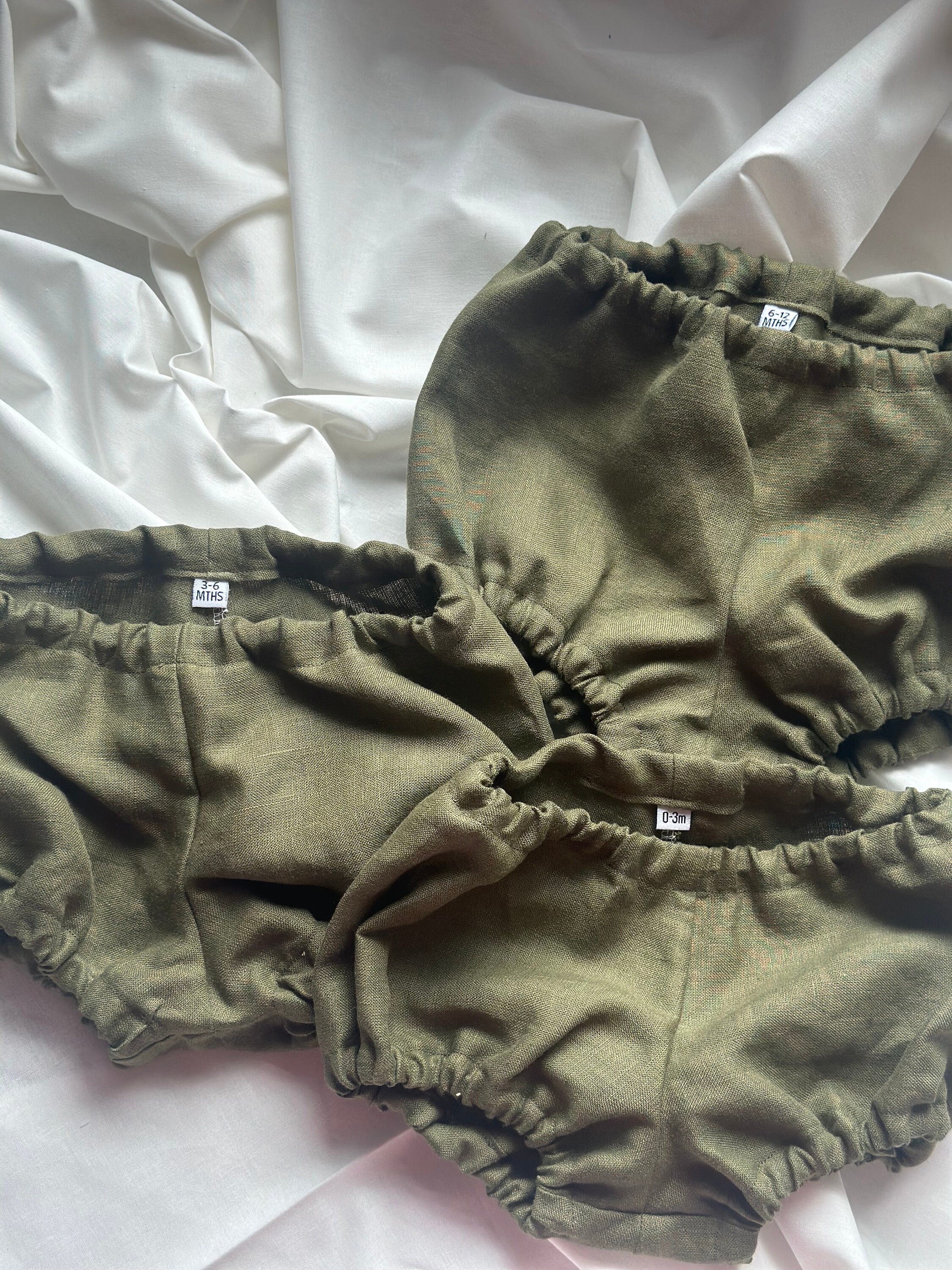 Linen Baby Bloomers, Khaki Bloomers, Linen Baby Boy Bloomers, Linen ...