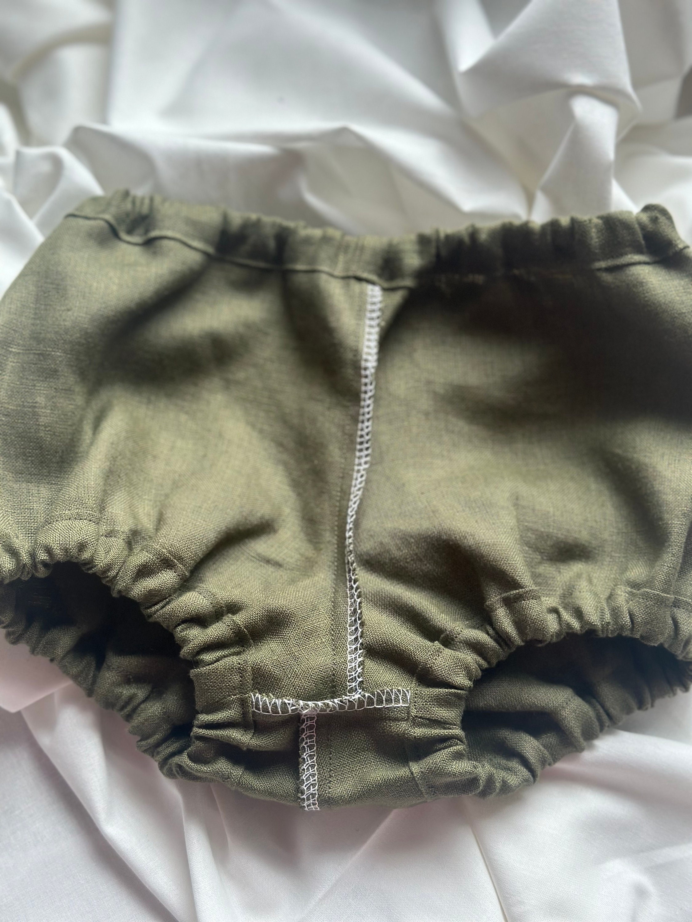 Linen Baby Bloomers, Khaki Bloomers, Linen Baby Boy Bloomers, Linen ...