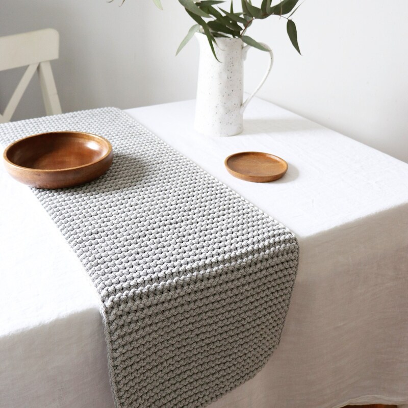 Knit Table Runner - Etsy