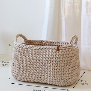 Large Rectangular Floor Basket, Chunky Woven Box for Books, Magazines ...
