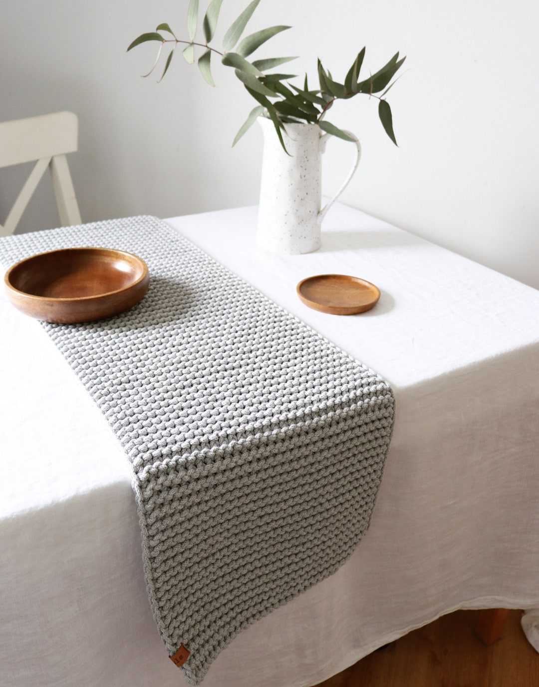 Knitted Table Runner for Everyday Farmhouse Decor, Modern Holiday ...