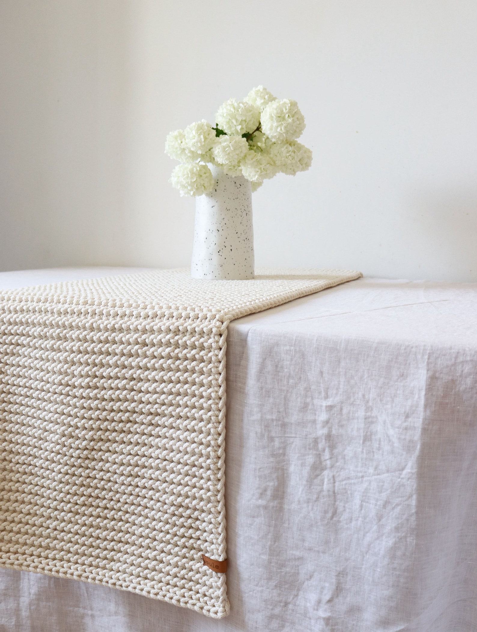 Modern Table Runner in Cream, Handwoven Table Runner for Wedding ...