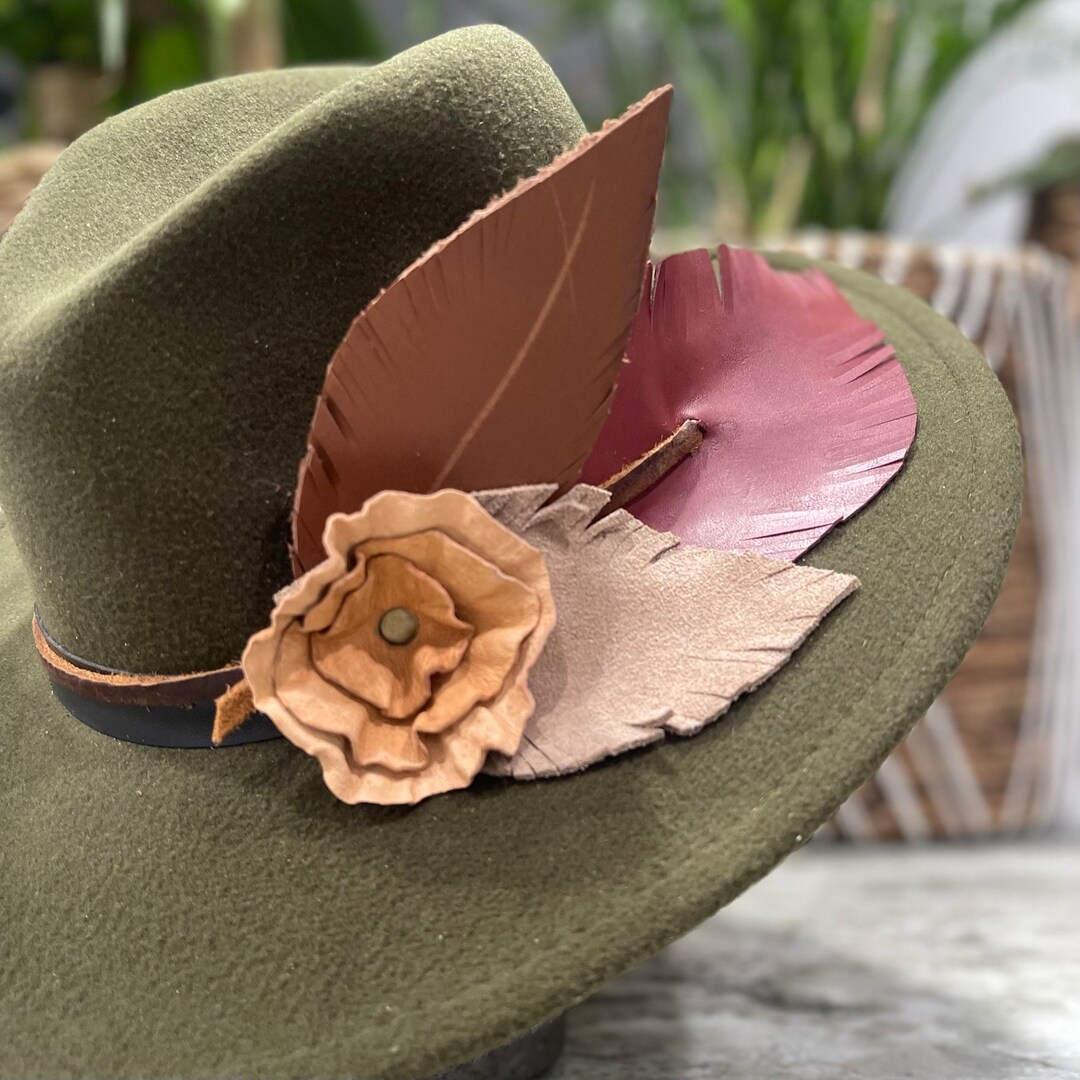 Heather: Boho Feather Hat - Etsy