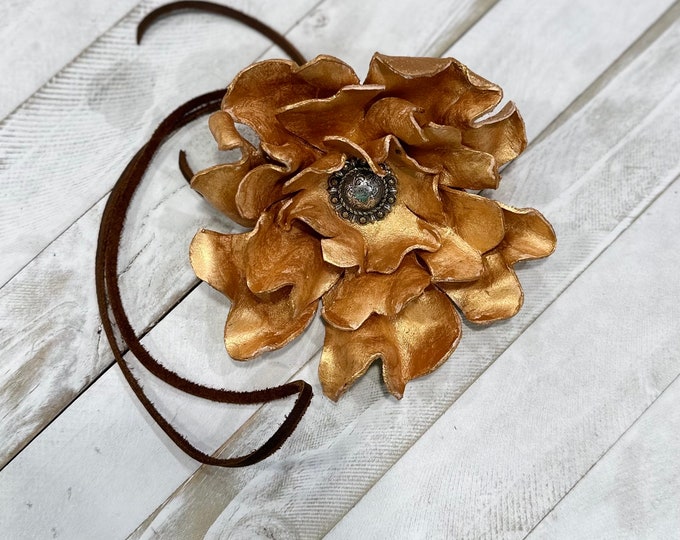 Leather Flower Hat Band - Etsy