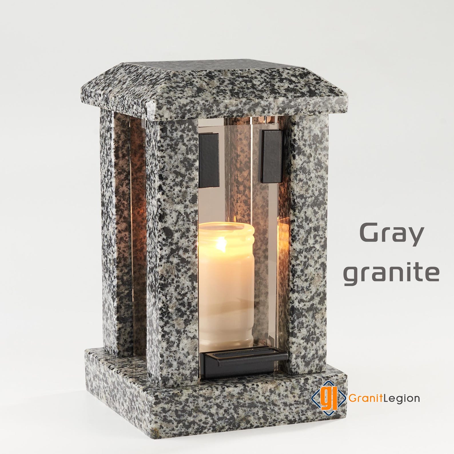 Memorial Candle Holder, Granite Candle Holder for Grave, Tombstone ...